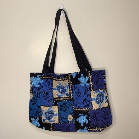 Local Design | Bags | Made In Hawaii Turtle Honu Blue Tote Bag | Poshmark